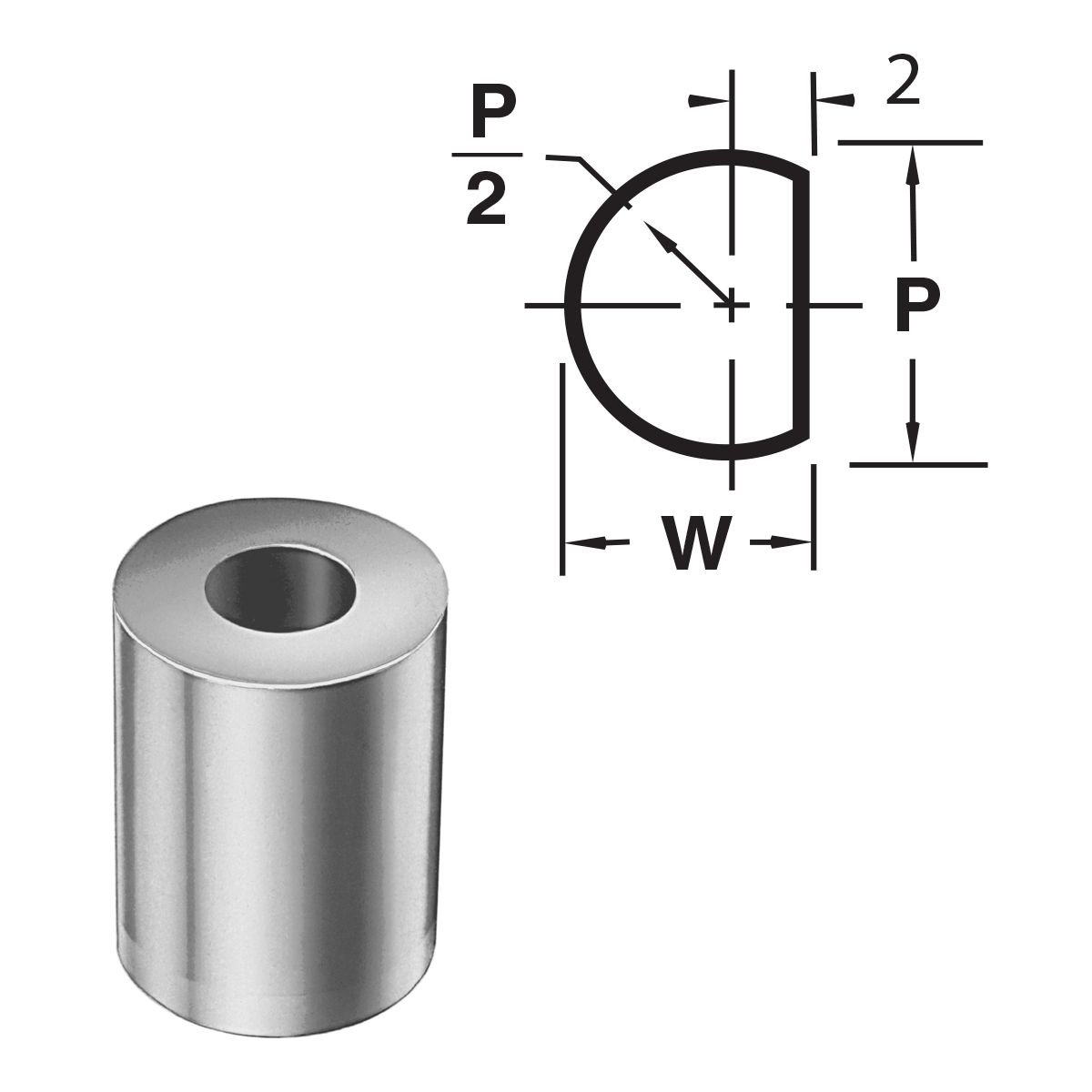 ADV - Press-Fit Die Button - Round with a flat